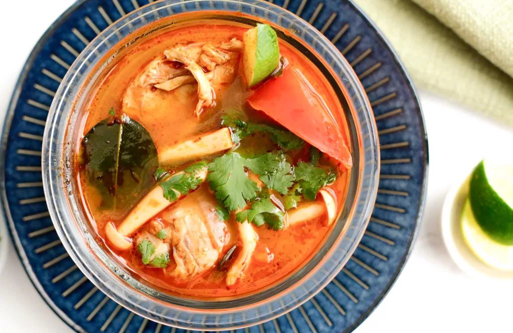 Thai Hot and Sour Chicken Tom Yum Soup or Tom Yum Gai