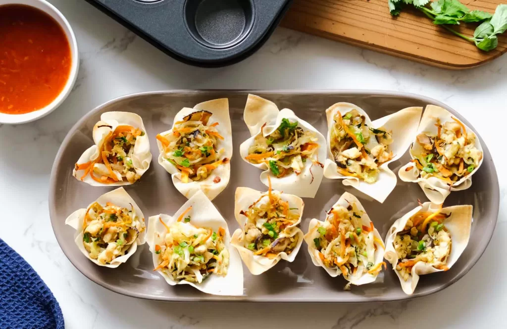 Oven-Baked Spring Roll Cups